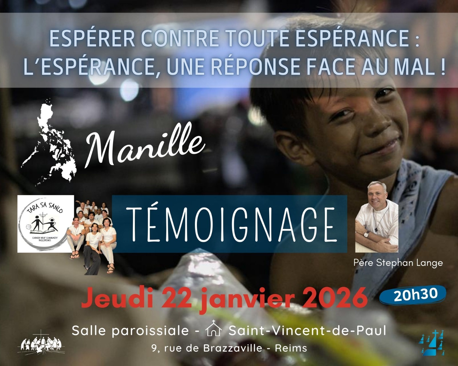 Manille - Témoignage du Père Stephan Lange - Jeudi 22 janvier 20h30